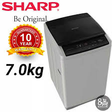 [AUTHENTIC]Sharp 7kg Top Load Fully Auto Washing Machine ES718X | Lazada