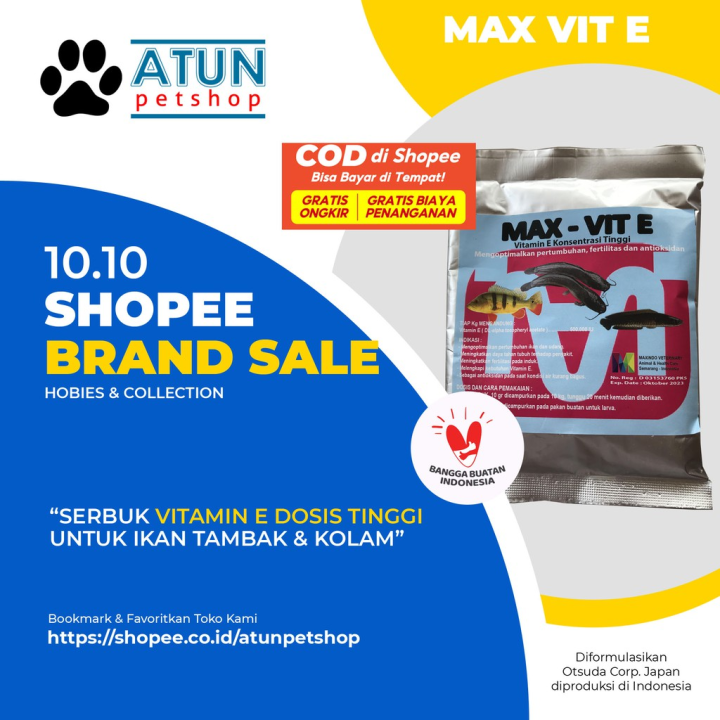 MAX VIT E Vitamin E Untuk Ikan Indukan Dan Larva Konsentrasi Tinggi ...