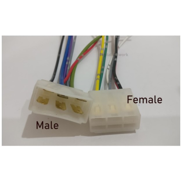 1 Biji Soket Kabel Isi 6 (6 Pin) Model Perempuan (Female) / Laki (Male ...