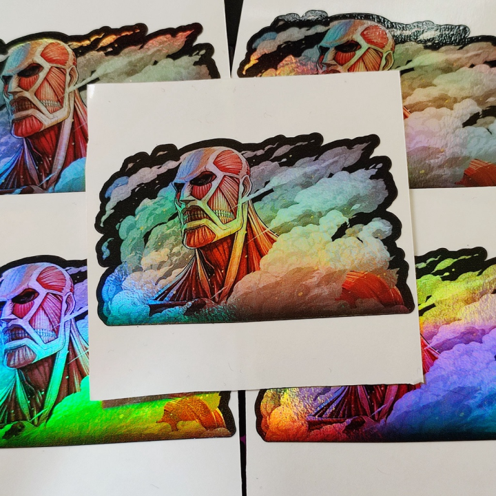 STICKER STIKER HOLOGRAM ANIME -AOT COLLOSAL TITAN - STIKER ANIME ...