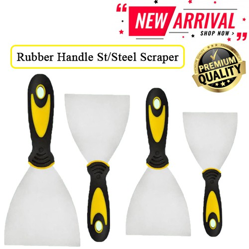 STAINLESS STEEL SCRAPER with RUBBER HANDLE / FIBER HANDLE (1" / 2" / 3 ...