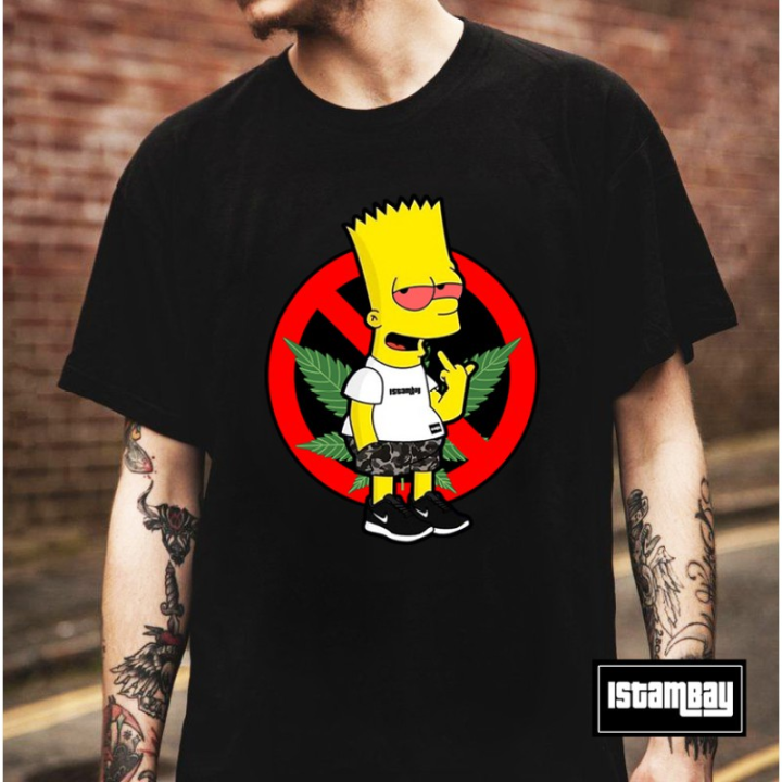 Stylish T Shirt-Bart Simpson Weeds (XS-3XL)Occupational ...
