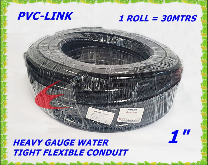 PVC LINK 1" BLACK HEAVY GAUGE WATER TIGHT FLEXIBLE CONDUIT (EF TYPE ...