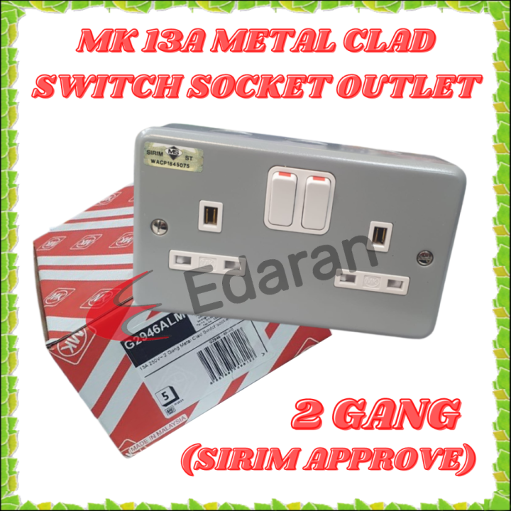 MK 2 GANG 13A METAL CLAD SWITCHED SOCKET OUTLET | Lazada