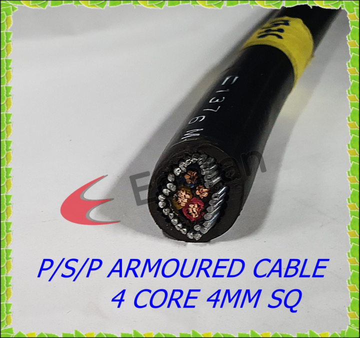 (X1 METER) 4C 4MM SQ 1KV PVC/SWA/PVC CU CABLE | Lazada