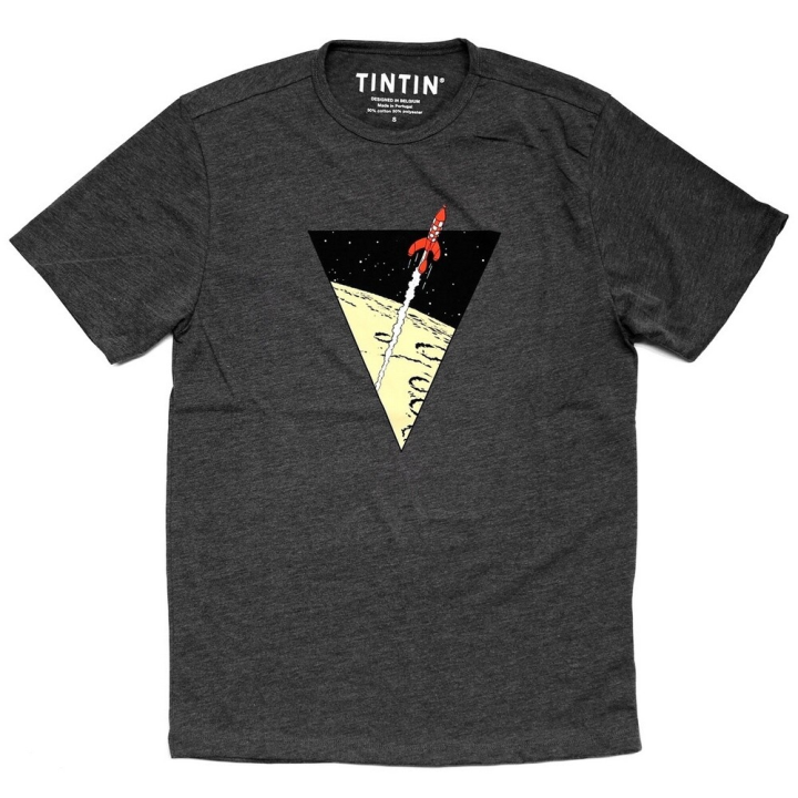 T-shirt Tintin The Adventures of Tintin: The lunar rocket - Grey ...