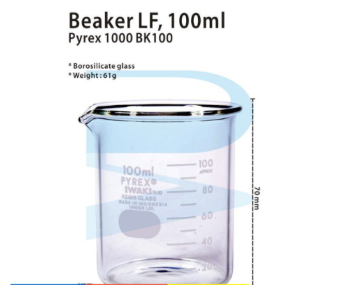 Beaker Borosilicate Glass 100ml Pyrex | Lazada