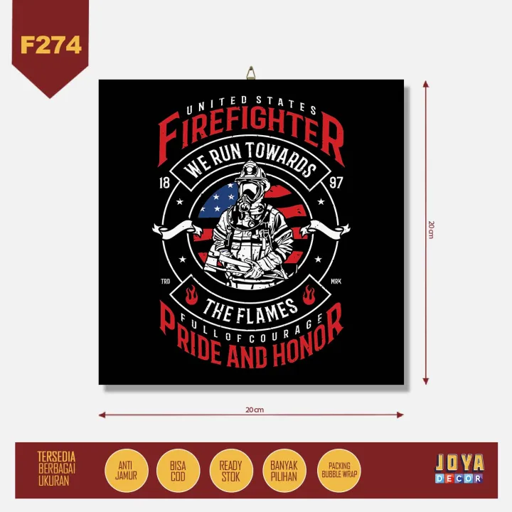 Wall Decor Hiasan Dinding Poster Dekorasi Pemadam Kebakaran F274 ...