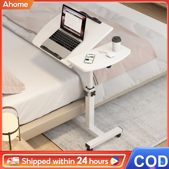 Adjustable Bedside Laptop Table With Wheels Mobile Desk Portable ...