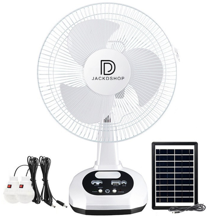 12inch Solar Panel Charging Fan Solar electric fan with charger and 2 ...