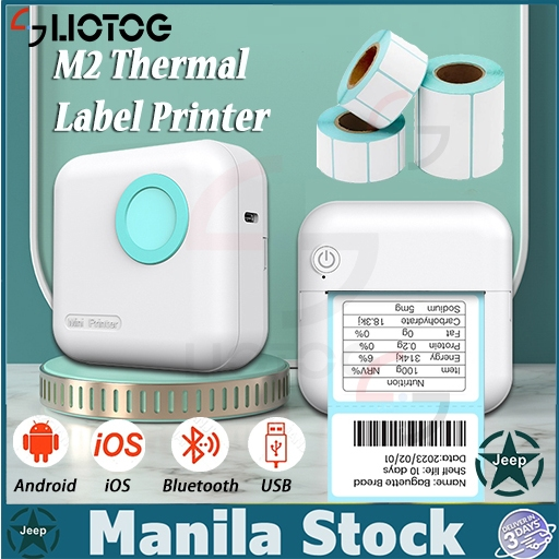 M2 Mini Label Printer Bluetooth Thermal Printer Label Maker Sticker ...