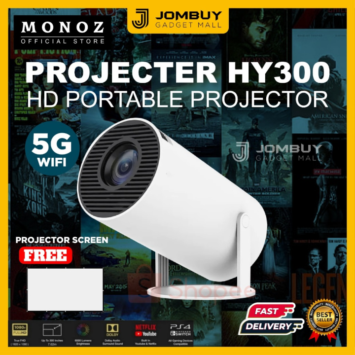 (ALL ORIGINAL) PROJECTIR HY300 Android 11 LCD 4K Projector 1080P ...