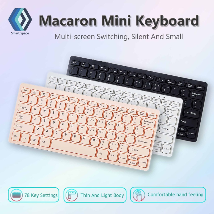 Macaron Mini Keyboard 78 Keys Basic USB Silent Keyboard for Laptop ...