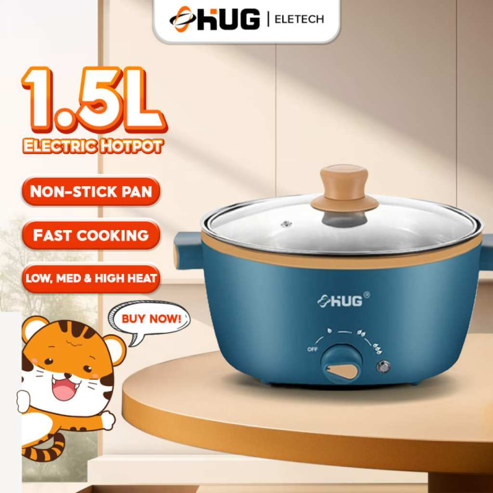 HUG Multifunctional Nonstick Hotpot Electric Cooker with Glass Lid HP ...