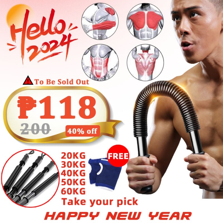 30kg Power twister Bar Arm And Chest Builder Strength Forearm Muscle ...