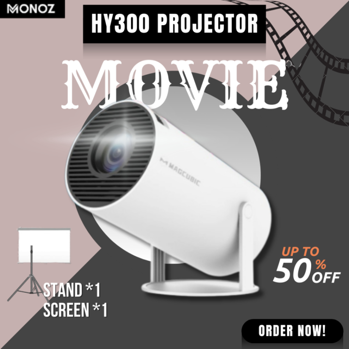 Android HY300A10 Portable Projector Ultra HD 1080P LCD Mini Projecter ...