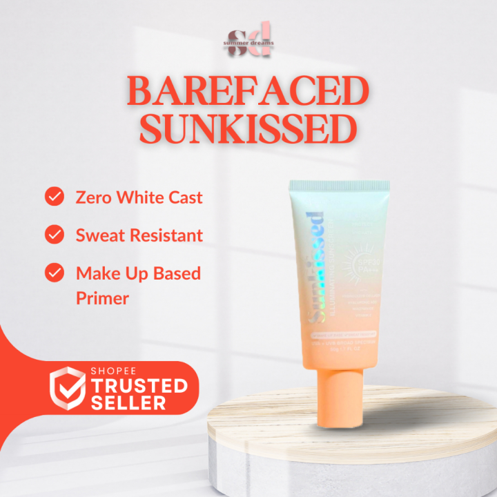 BAREFACED Sunkissed Illuminating Sunscreen SPF 30 PA+++ 50g Sunblock ...