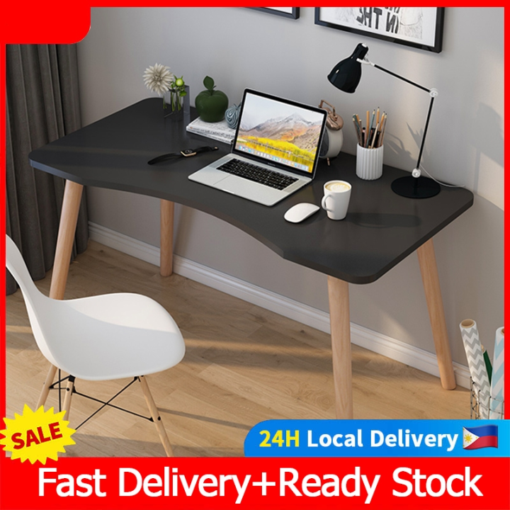 Study Table Wooden 80CM Desktop Computer Desk Bedroom WhiteBlackWood ...