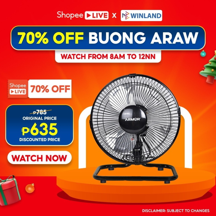 Armor by Winland Mini Industrial Ground Fan Floor Desk Fan w ...