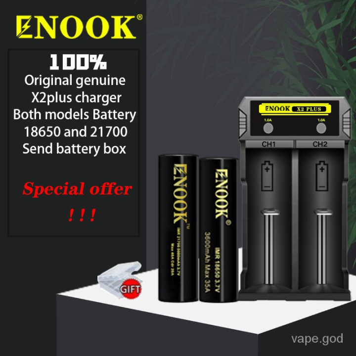 Enook X2 PLUS Quick Charging 18650 Battery USB Charger for 21700 and ...