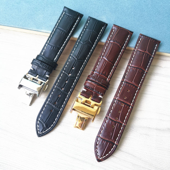 Top quality 19mm 20mm 21mm Cowhide Genuine Leather Watchband For ...