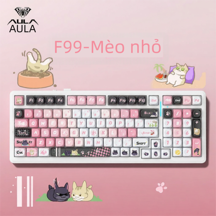 AULA | Bàn Phím Cơ Không Dây Đa Chế Độ Bluetooth Tùy Chỉnh F99 | Lazada.vn