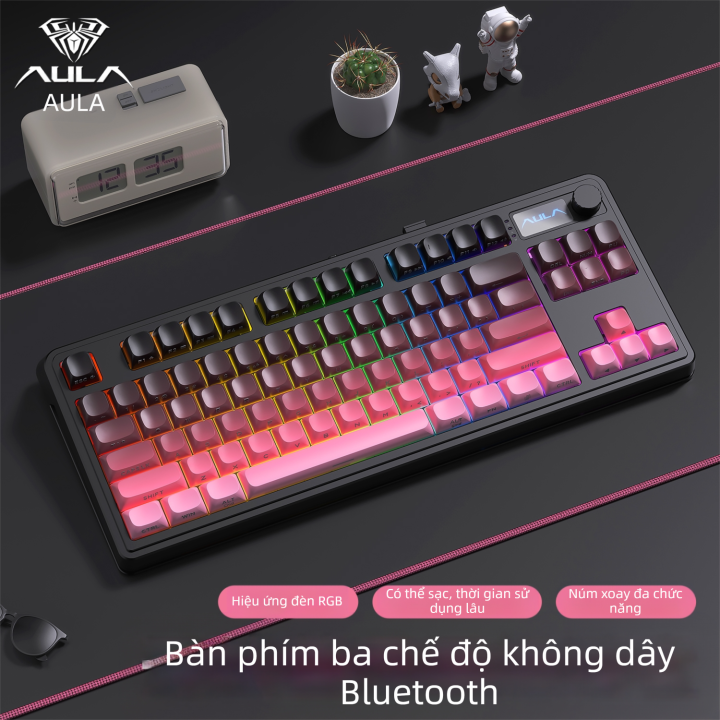 AULA | Bàn Phím Giả Cơ AULA S3187 Không Dây 3 Chế Độ, Layout 75% Có Núm ...