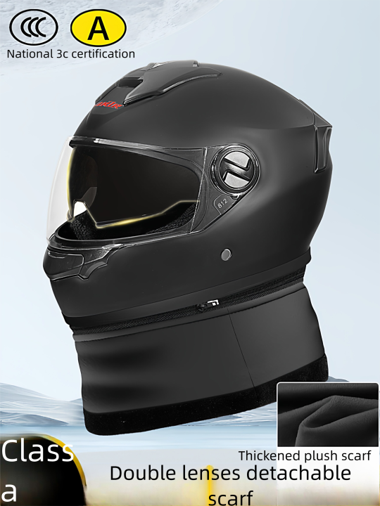 IRZR | 3C Certified Winter Motorcycle Helmet with Warm Neck Cover and ...