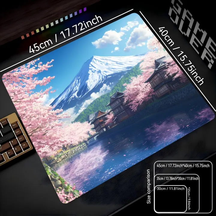 Mount Fuji Scenery Mouse Pad 40X45 Large Square Computer Office Game ...