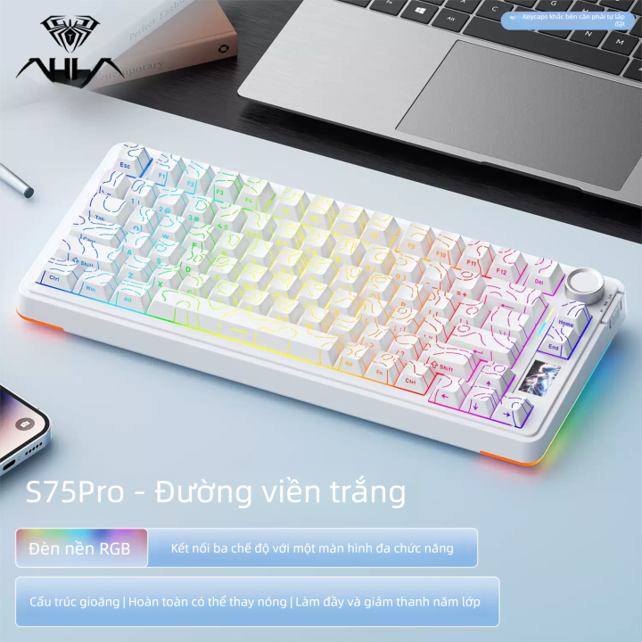 AULA | Bàn phím cơ Custom AULA S75 Pro, Màn Hình Đa Năng, Không Dây 3 ...