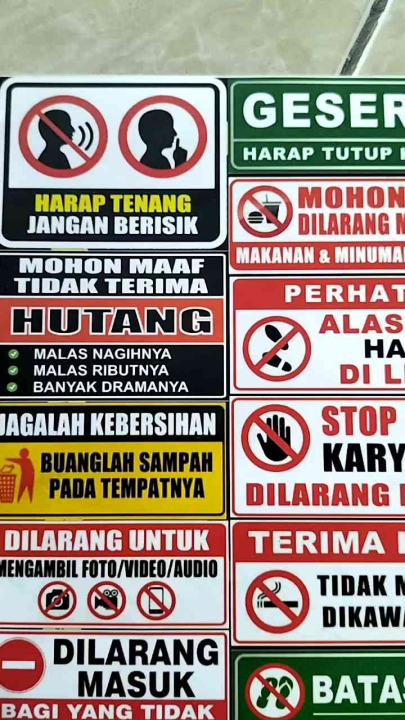 STIKER PERHATIAN | STIKER WARNING | STIKER KATA KATA | STIKER PACK ...