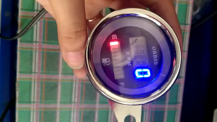 Rpm Digital Plus Amper Bensin LED Model Bulat Chrome Indikator Fuel ...