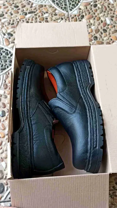 SEPATU SAFETY BOOTS KULIT UJUNG BESI LOW CUT PREMIUM SEPATU KERJA ...