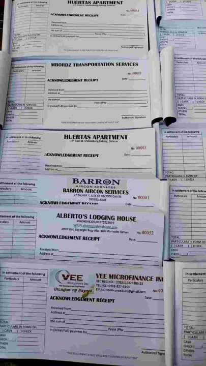 Premium Quality Customized Acknowledgement Receipt Pad 4x8 Inches Non ...