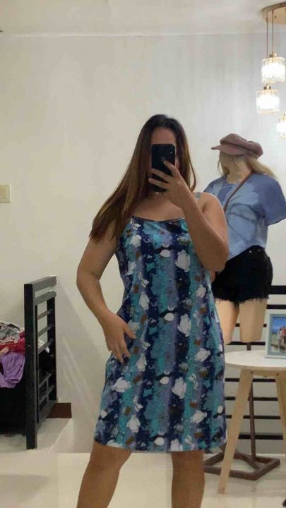 Plus Size Pambahay Duster Dress L|XL|2XL|3XL|5XL | Spaghetti strap ...