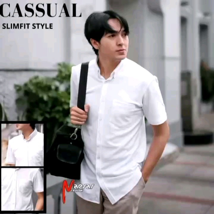 BAJU KEMEJA POLOS PUTIH LENGAN PENDEK | KEMEJA PUTIH | HEM PUTIH ...