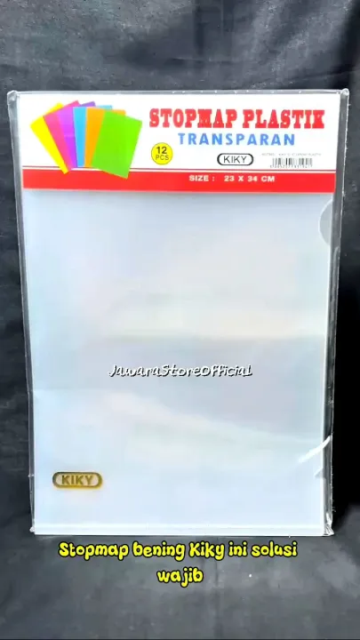 Stopmap Plastik Dokumen L Bening f4 Transparan Kiky 1Pack Isi 12Pcs ...