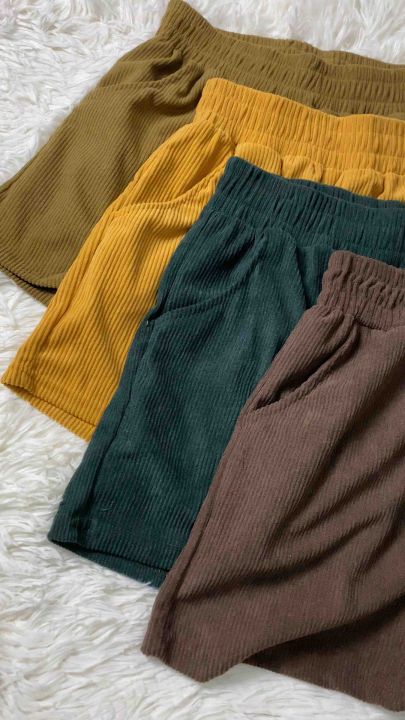 Basic corduroy shorts for women with sizes | Lazada PH