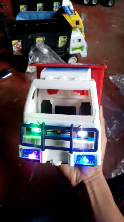 (Cod) mainan mobilan truck ada lampu led bisa nyala /mobilan truk bisa ...
