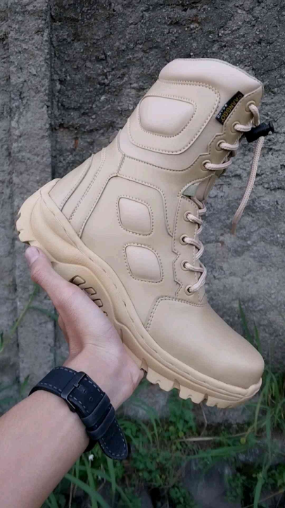 sepatu pdl cream gurun satpol pp satpam tactical safety boots ujung ...