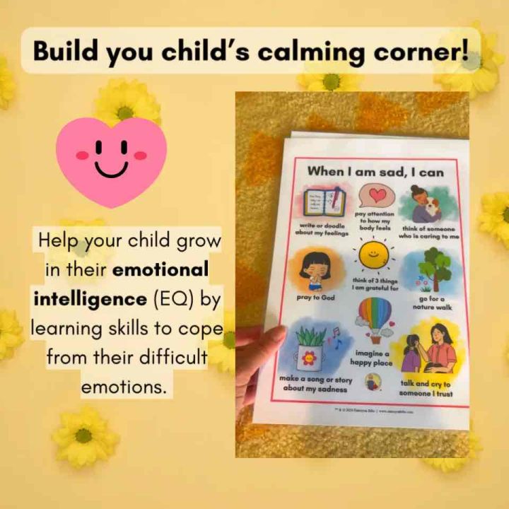 Emotion Coping Chart Set, Feeling Regulation Kids Educational Laminated ...