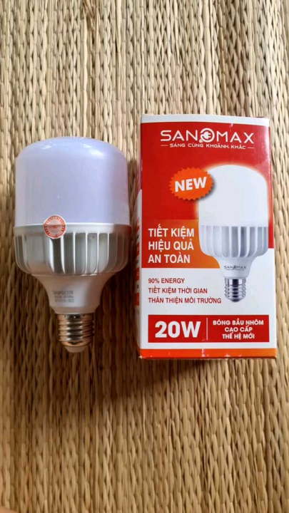 Bóng đèn LED bulb trụ thân nhôm siêu sáng tiết kiệm điện Sanomax - đủ ...