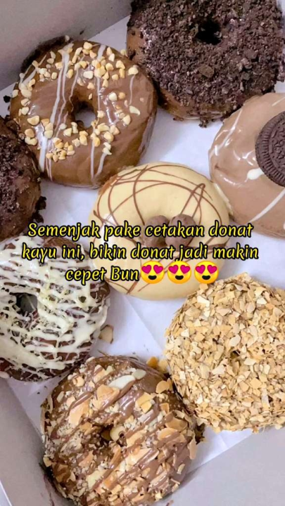 cetakan donat kayu jati Belanda satu set murah 6cm pembatas cake mold ...