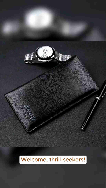 Jeep Leather Long Wallet for Men with Multiple Card Slots and Bill ...