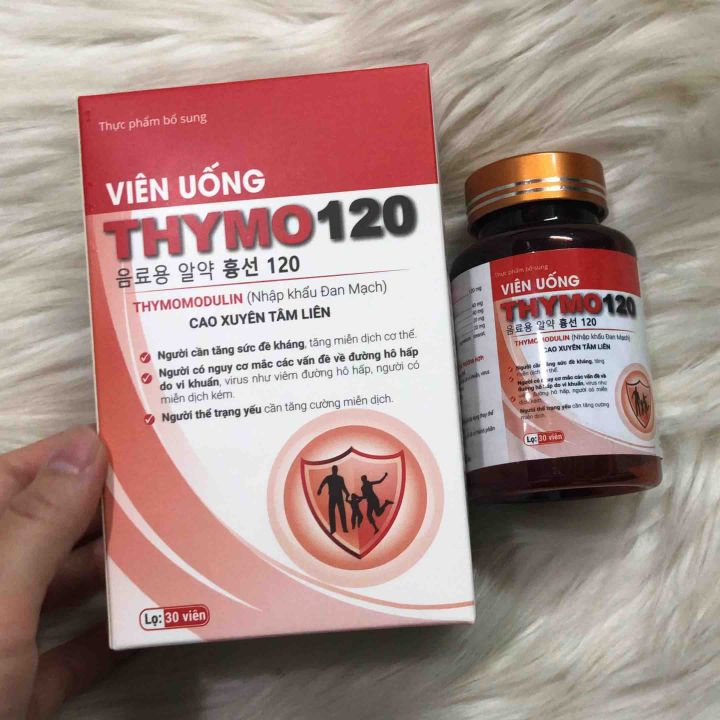 Viên uống THYMO 120 lọ 30 viên - Cao xuyên tâm liên, thymomodulin tăng ...