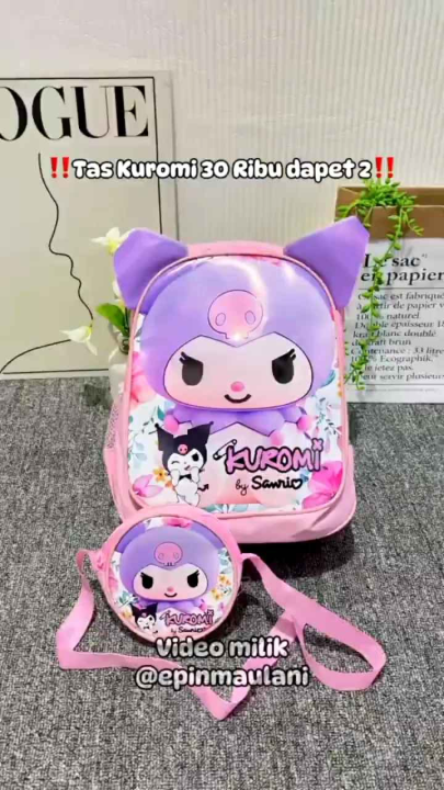 ggs TAS KUROMI SANRIO TAS ANAK SEKOLAH PAUD TK UNTUK PEREMPUAN KARAKTER MOTIF KUROMI SANRIO ...