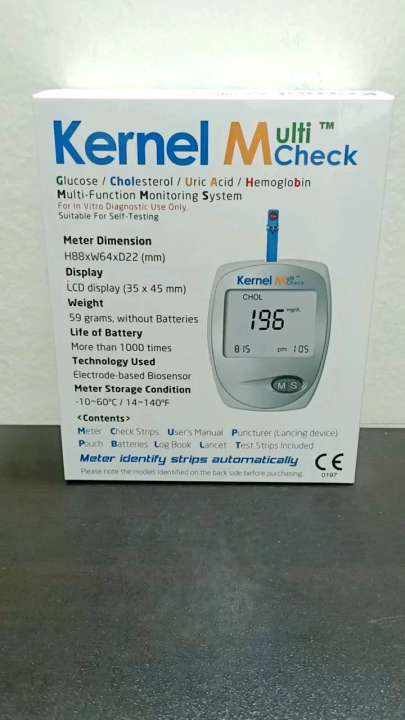 Kernel Multi-Check Glucose/ Cholesterol / Uric Acid Monitoring System ...