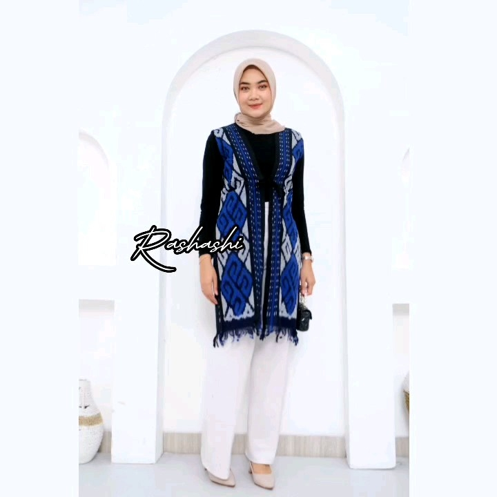 AUDYA Vest wanita outer tenun wanita kekinian rompi tenun troso jepara ...