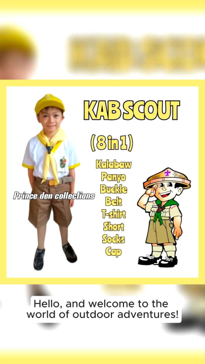 KAB KID BSP SENIOR SCOUT UNIFORM COMPLETE SET (8 IN 1) KID SIZE TO ...