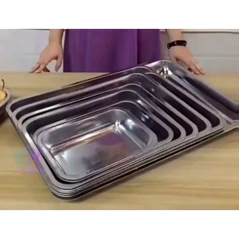 Stainless Steel Rectangular Food Grade Tray / Deep Serving Tray Baking ...